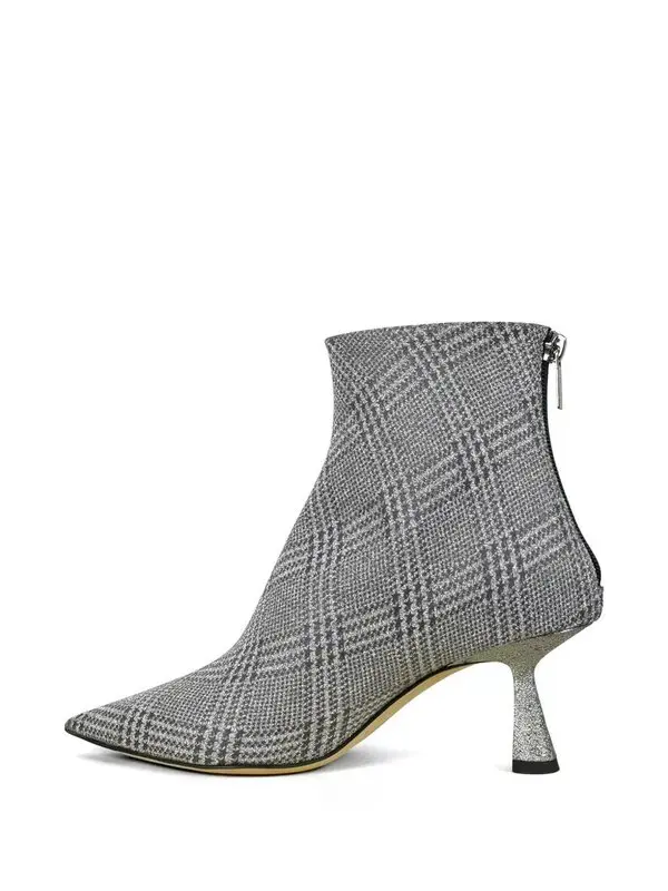 JIMMY CHOO Kix Plaid Glitter Ankle Boots