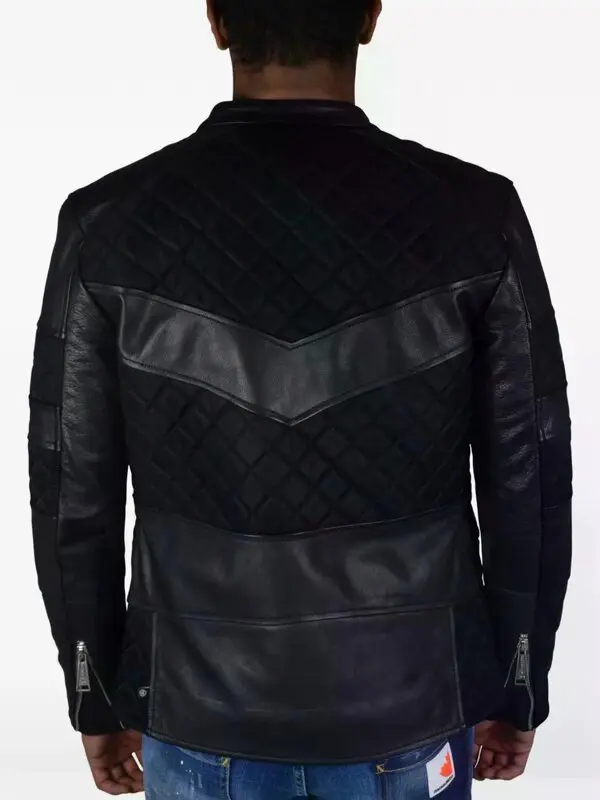 Philipp Plein Quilted Leather Biker Jacket