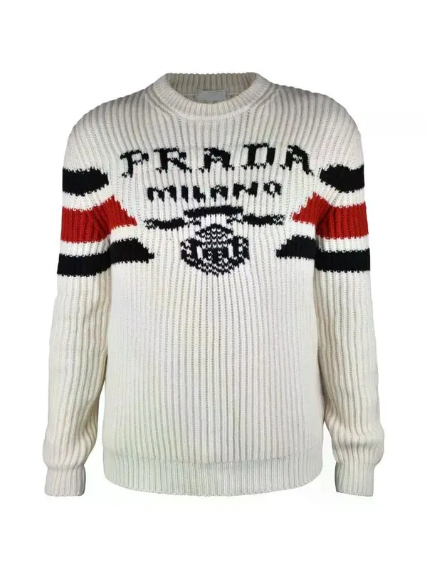 Prada Cashmere Striped Crew Neck Sweater