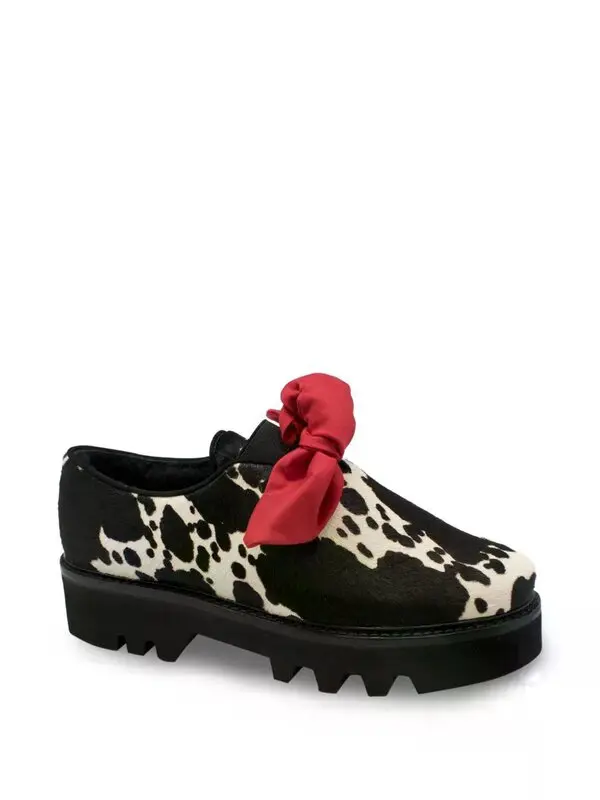 Walter Steiger Spotted Bow Loafer With Serrated Sole