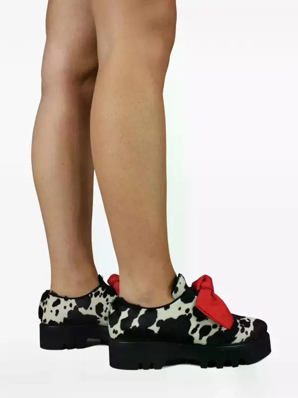 Walter Steiger Spotted Bow Loafer With Serrated Sole