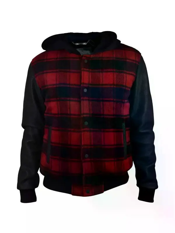 Philipp Plein Checked Hooded Bomber Jacket