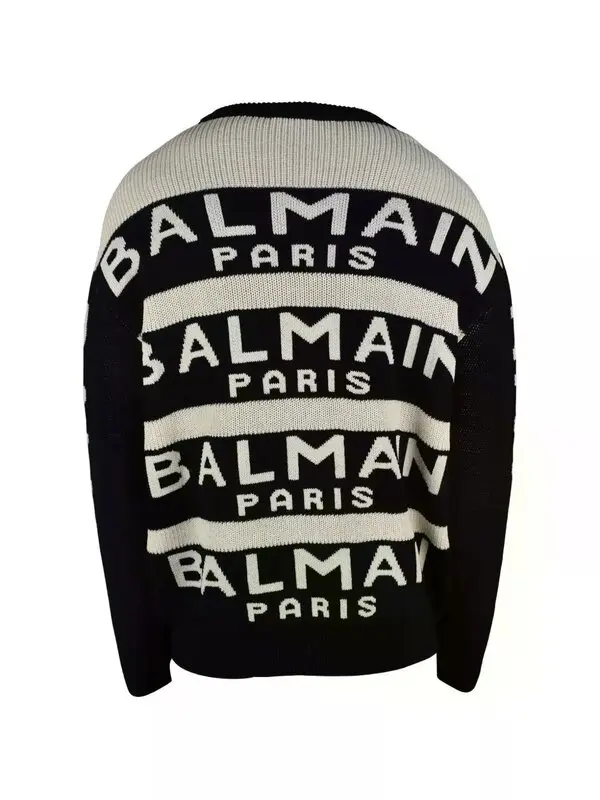 Balmain Logo Embellished Crew Neck Sweater