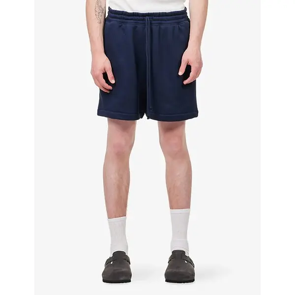 SKIMS Relaxed-fit Cotton-blend Sweat Shorts - Navy