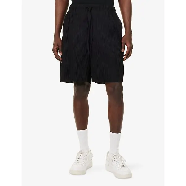 THE COUTURE CLUB Plissé Midi Woven Shorts