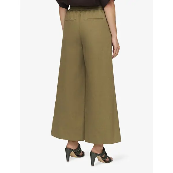 JOSEPH Thurla Wide-leg Cotton Trousers - Fig Leaf