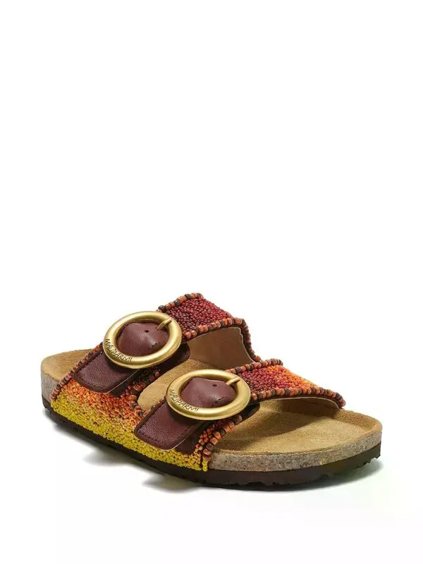 Malìparmi Double Strap Sandals With Gold Tone Hardware