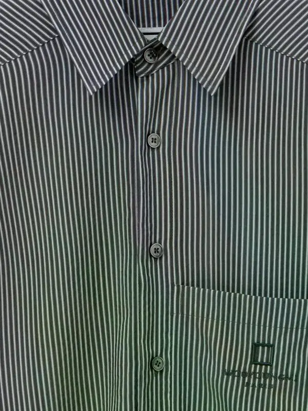 WOOYOUNGMI Striped-pattern Logo-detail Shirt