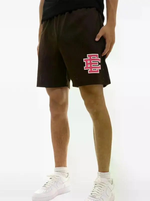 STADIUM GOODS Elasticated Waist Mesh Shorts With Ee Logo - Brown