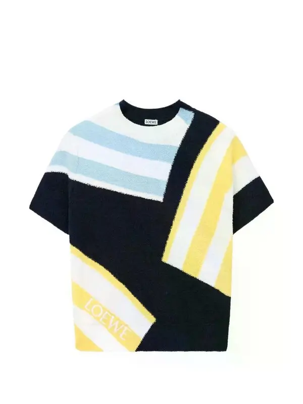 Loewe Striped Details Knitted T-shirt - Blue