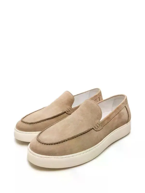 POCHE PARIS Suede Slip-on Loafers - Neutrals
