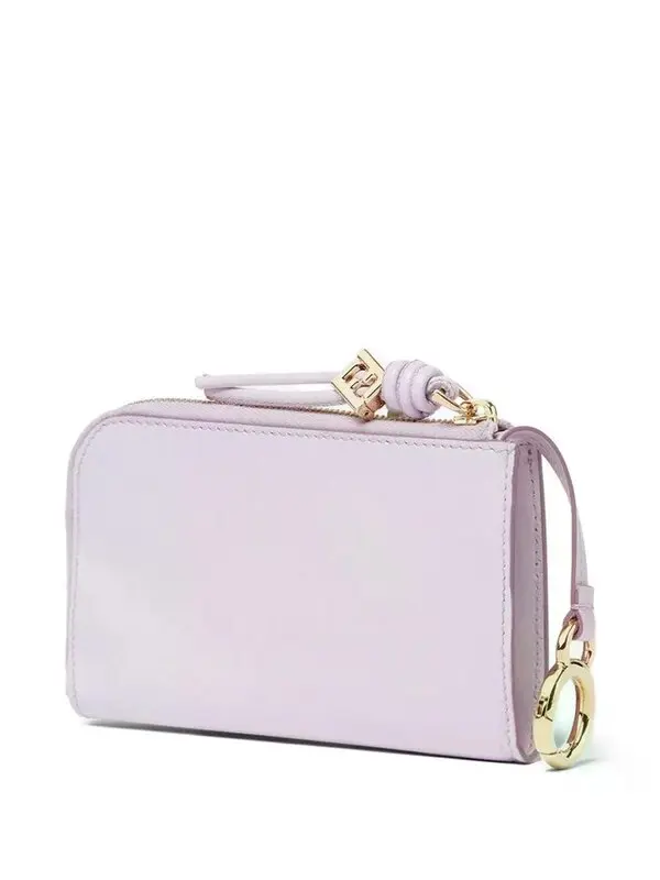 Fendi Ff Diamonds Logo-embossed Leather Cardholder