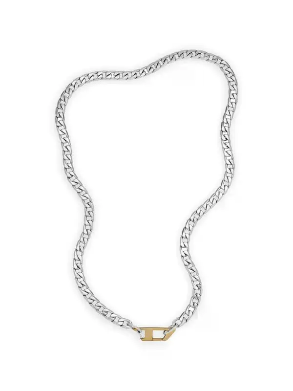 DIESEL® Curb Chain D-logo Necklace - Silver