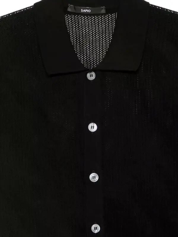 SAPIO Mesh Knit Button-up Shirt