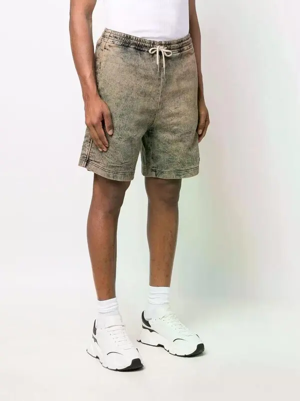 DIESEL® Acid Wash Logo Patch Shorts