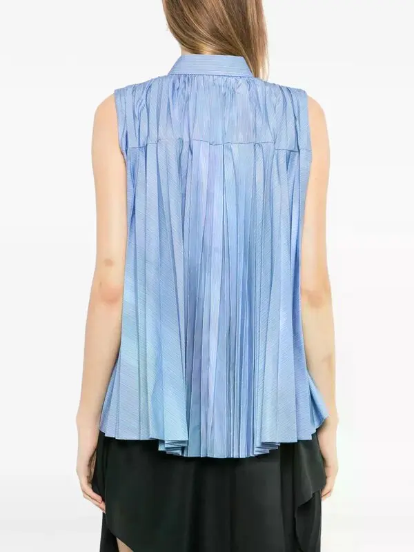 Sacai Sleeveless Pleated-panel Blouse