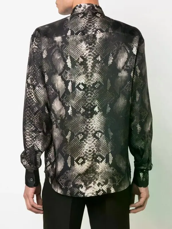 Roberto Cavalli Snakeskin-print Silk Shirt