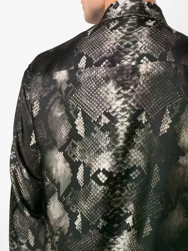 Roberto Cavalli Snakeskin-print Silk Shirt