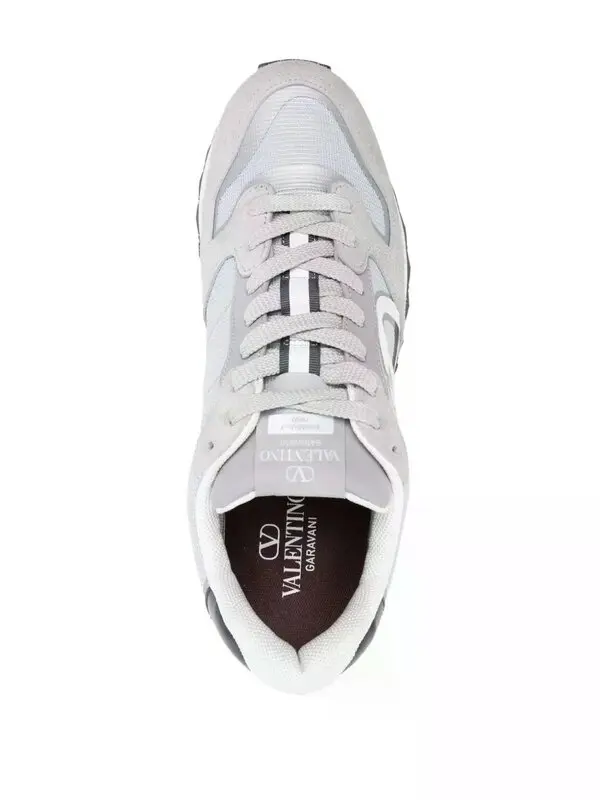 Valentino Garavani Logo Appliqué Panelled Sneakers - Grey