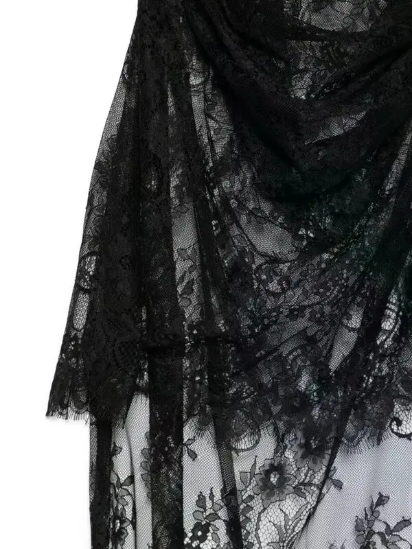 Alchemy Fashions Lace-overlay Draped Dress