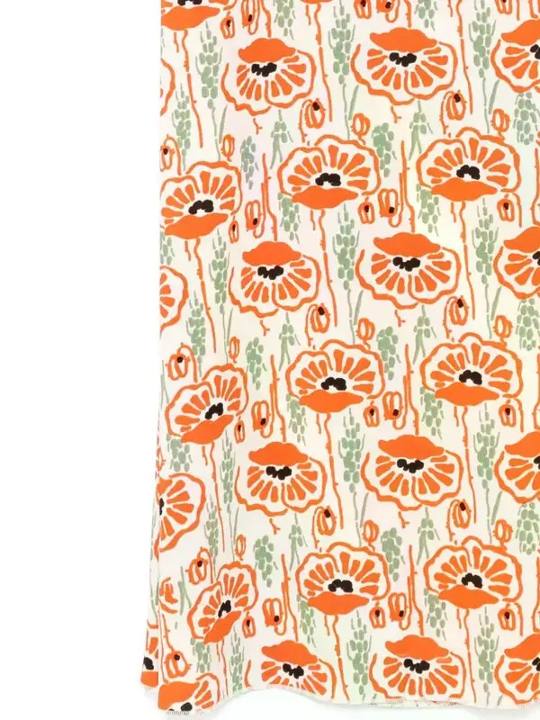 Prada Floral-print Ruffled Midi Dress