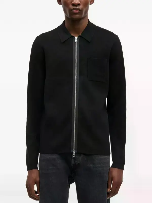 Samsøe Samsøe Zip-up Cardigan With Classic Collar - Black