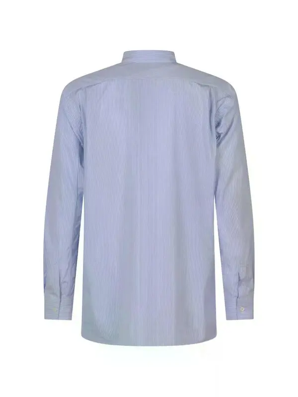 Comme Des Garçons Stripe-pattern Floral-print Shirt