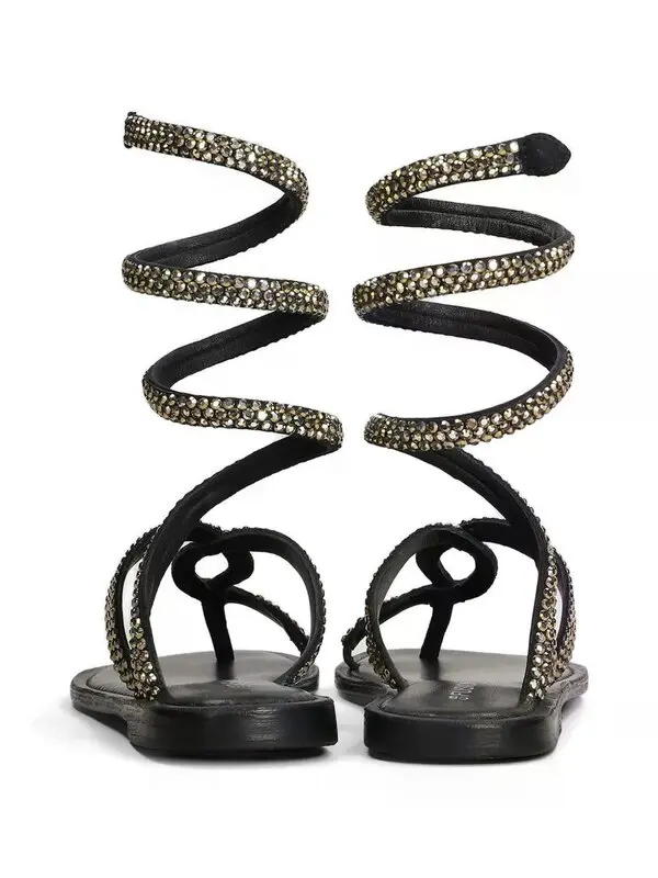 FUSION Embellished Spiral Ankle Strap Sandals