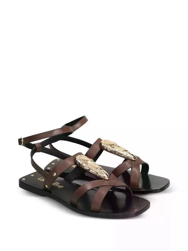 CORAL BLUE Embellished Buckle-fastening Sandals
