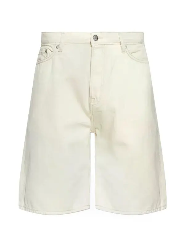 SAMSOE SAMSOE Logo Patch Cream Denim Shorts