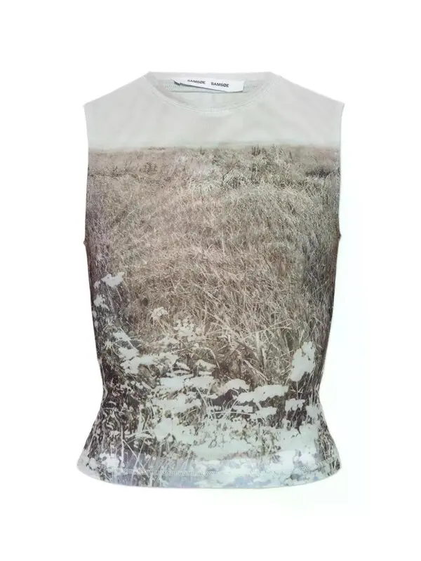 SAMSOE SAMSOE Landscape Print Sleeveless Top