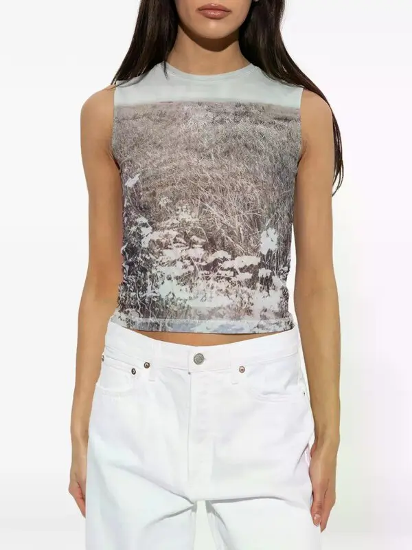 SAMSOE SAMSOE Landscape Print Sleeveless Top