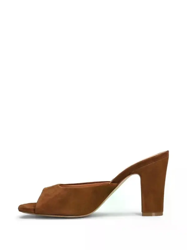 JULIE DEE Open-toe Suede Mules
