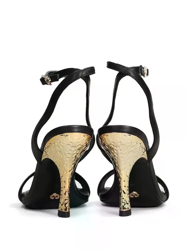 GOLD & ROUGE Biscuit Embossed-heel Sandals