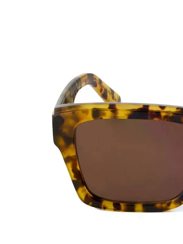 Off-White Tortoiseshell-effect Rectangle-frame Sunglasses - Brown