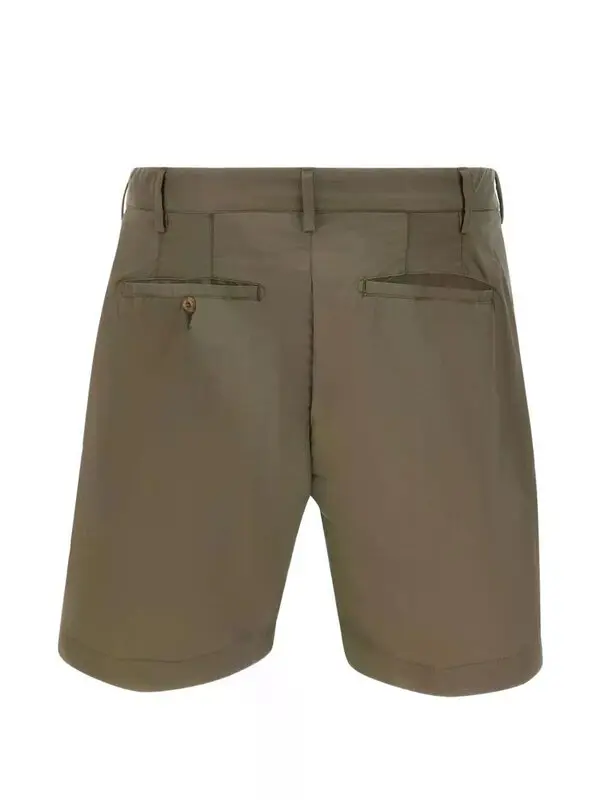 PERFECTION Elastic-insert Belt-loop Shorts - Green