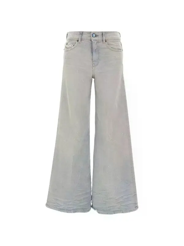 DIESEL® 1978 D-akemi Distressed Wide-leg Jeans