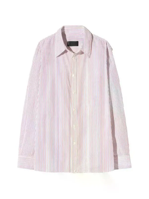 NILI LOTAN Raphael Striped Cotton Shirt - Red