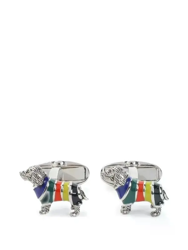 Paul Smith Dog In Jumper Logo-embossed Cufflinks - Silver