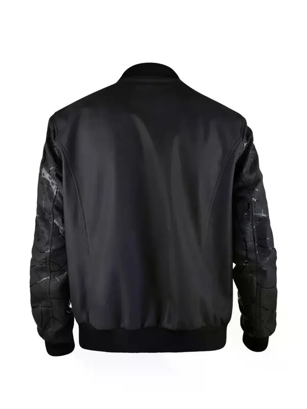 Philipp Plein Python-effect Leather Bomber Jacket