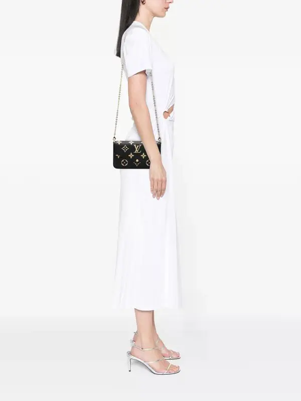 LOUIS VUITTON 2021 Monogram Empreinte Pochette Felicie Crossbody Bag - Black