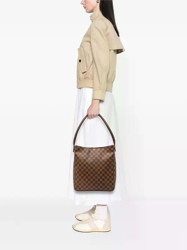LOUIS VUITTON Damier Ebene Canvas Looping Gm Tote Bag