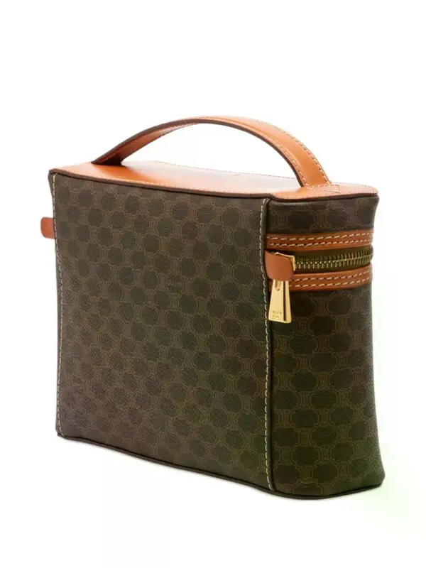 Celine Macadam Coated Canvas Vanity Bag - Brown