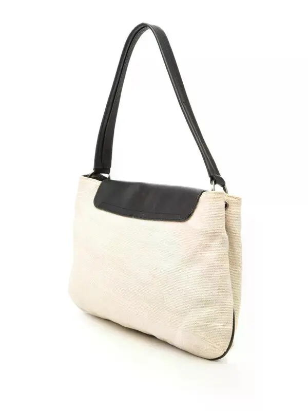 Gucci Canvas Shoulder Bag With Leather Trim