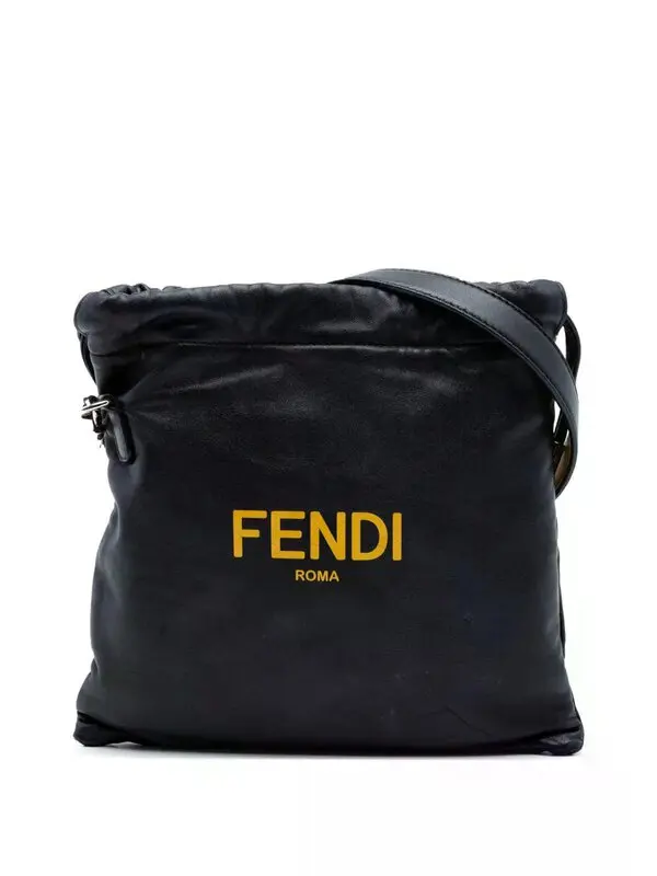 Fendi Leather Pack Pouch Bag - Black