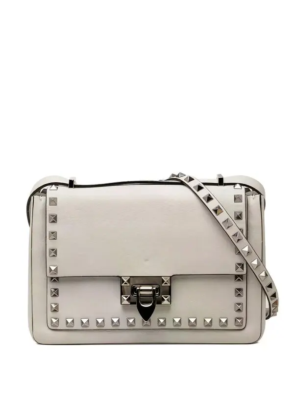 Valentino Garavani Rockstud Leather Crossbody Bag - Grey