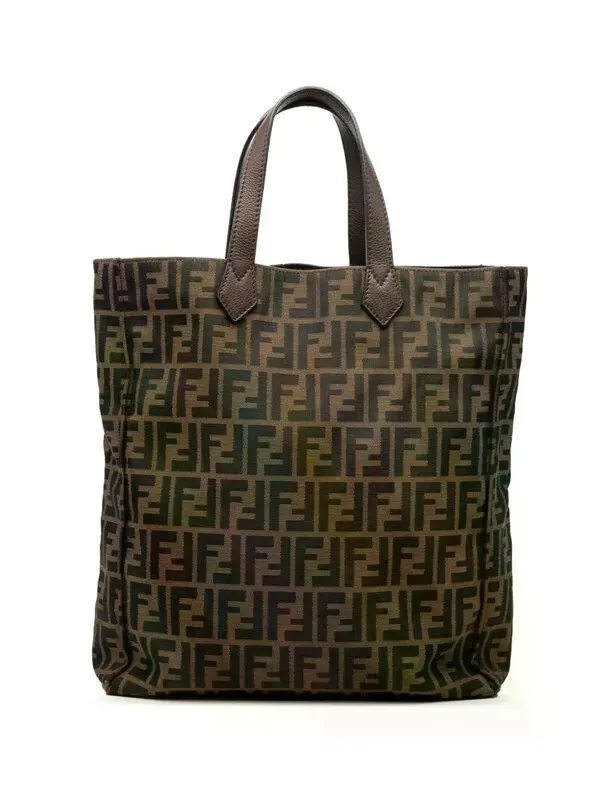 Fendi Zucca Canvas Vertical Shopping Tote Bag - Brown