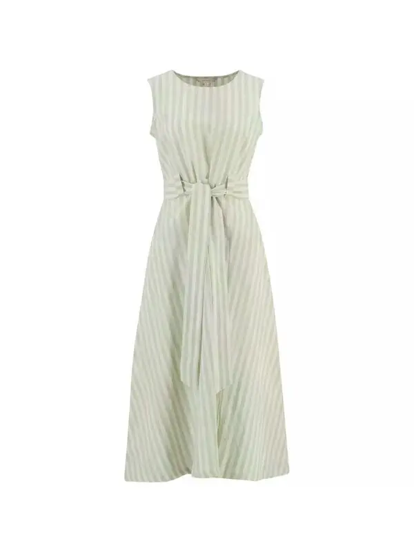 Barbour Stripe Pattern Belted A-line Dress