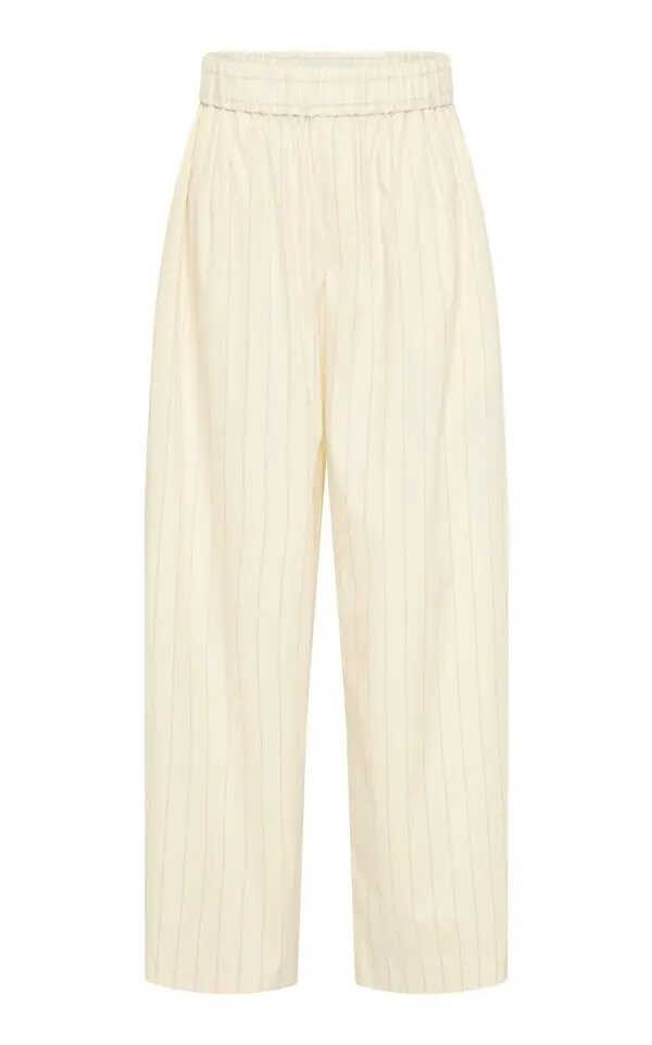 ST. AGNI Cotton-blend Wide-leg Pants - Stripe
