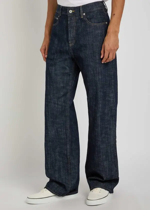 Jacquemus Le De-nimes Droit Wide-leg Jeans - Navy